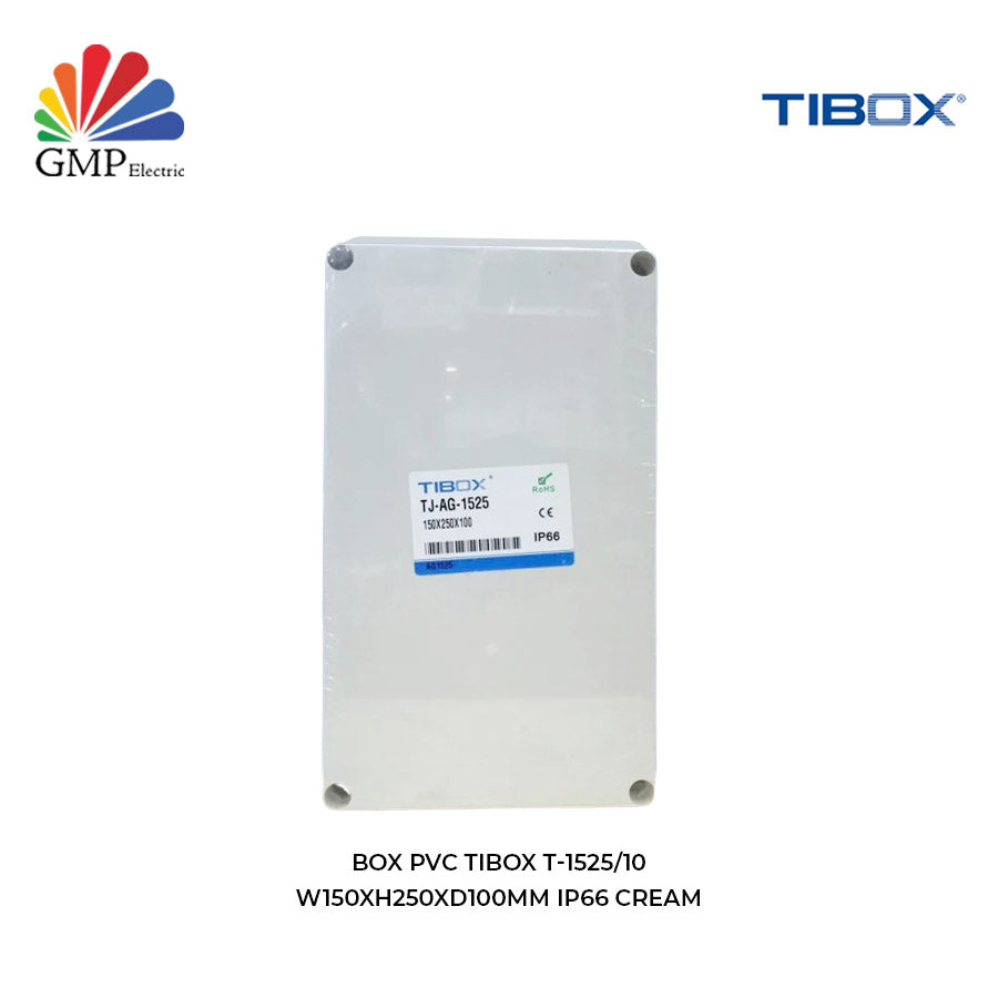 Box PVC TIBOX T-1525/10 W150xH250xD100mm IP66 Cream