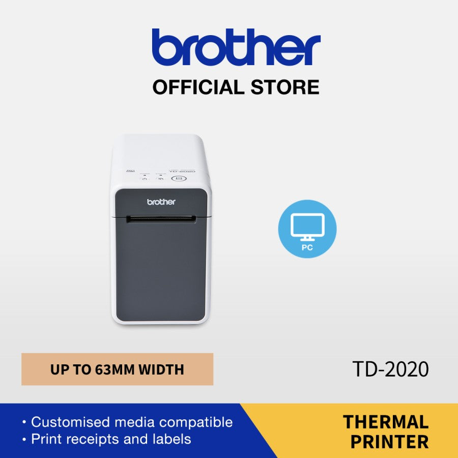 Printer Label Maker Brother TD-2020 Direct Thermal Label Printer (200d