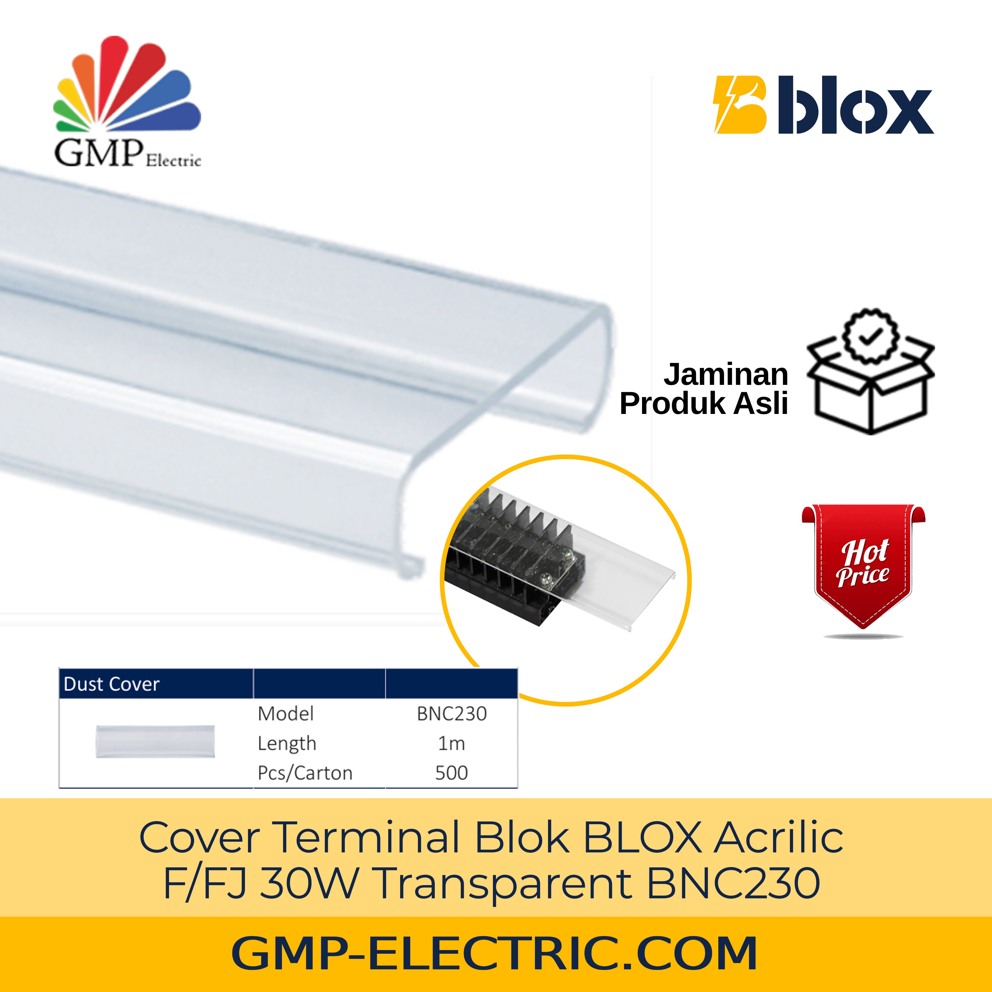 Cover Terminal Blok BLOX Acrilic F/FJ 30W Transparent BNC230