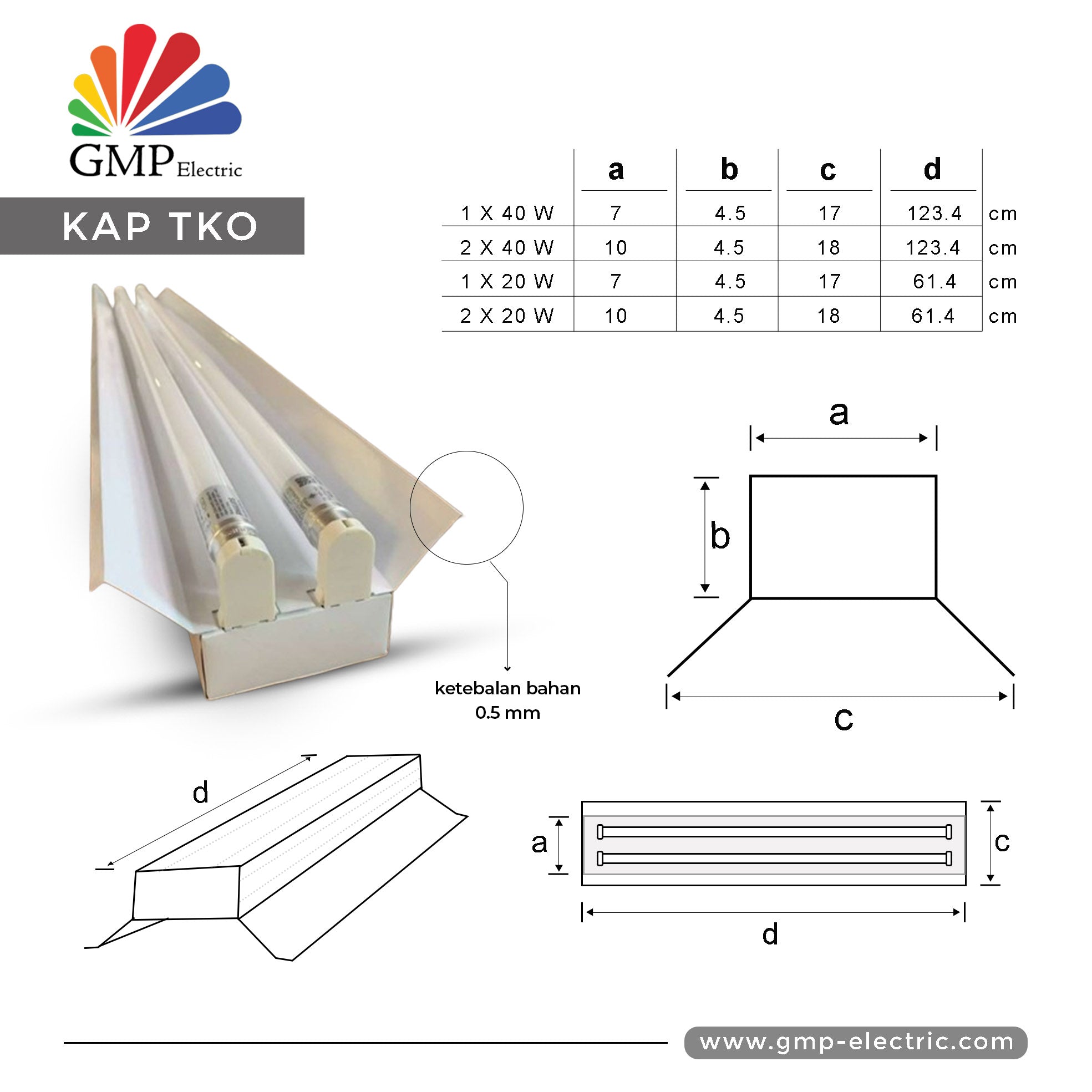 Lampu Set ACC Lite TKO 2x20W +Kaki TL (U/LED)