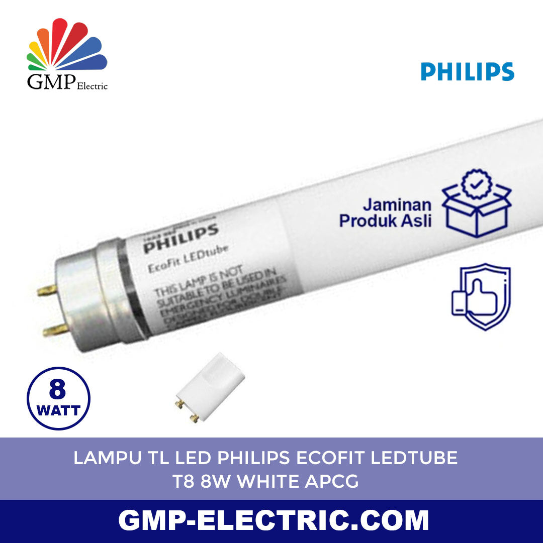 Lampu TL LED Philips Ecofit LEDtube T8 8W White APCG