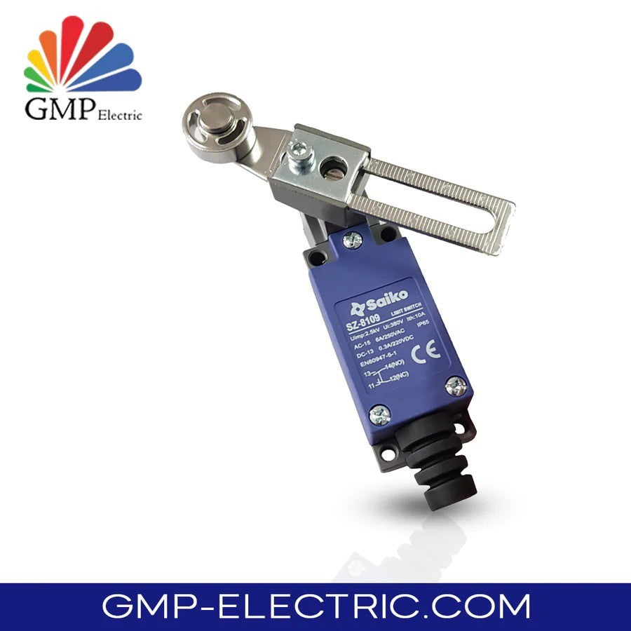 Limit Switch Saiko Adjustable Steel Roller Lever SZ-8109 5A 250V 1NO+1