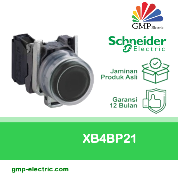 Push Button Switch Schneider XB4-BP21 22 mm Metal IP66 Black 1NO