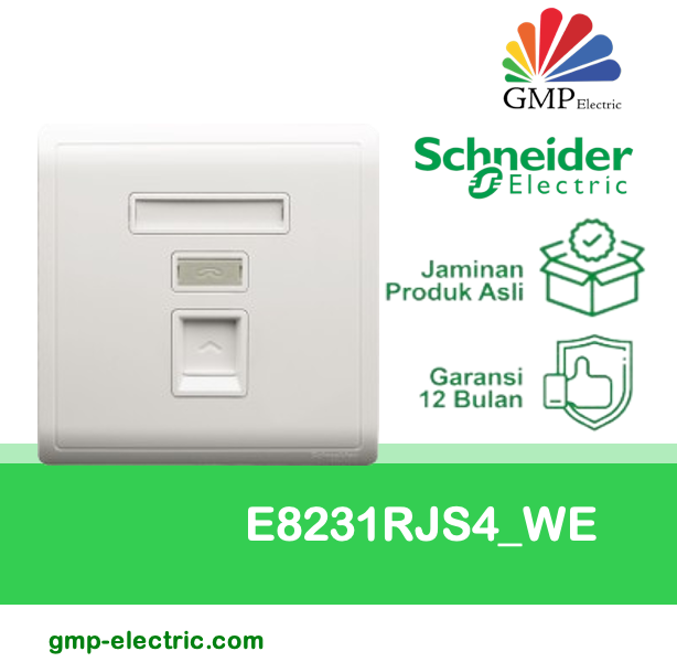 Socket Telepon (RJ11) 1G Schneider Pieno E8231RJS4_WE White