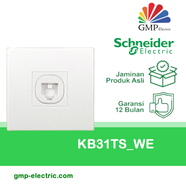 Outlet Telpon (RJ11) Schneider Vivace 1 Gang White KB31TS_WE
