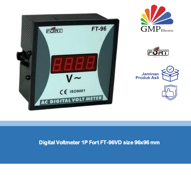Digital Voltmeter 1P Fort FT-96VD size 96x96 mm