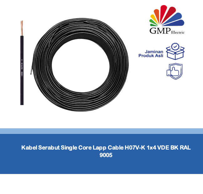 Kabel Serabut Single Core Lapp Cable H07V-K 1x4 VDE BK RAL 9005