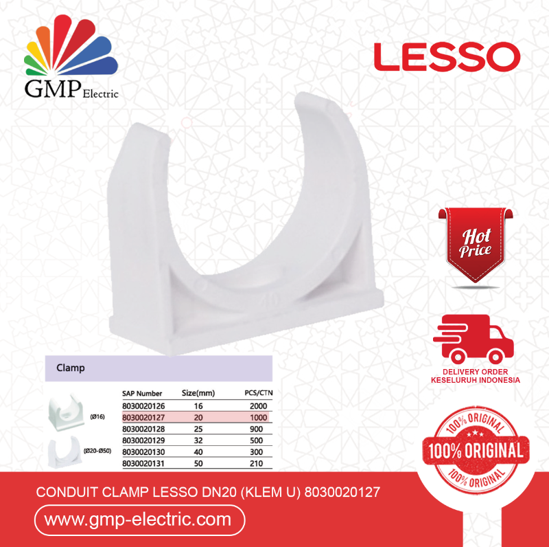 Conduit Clamp Lesso dn20 (Klem U) 8030020127