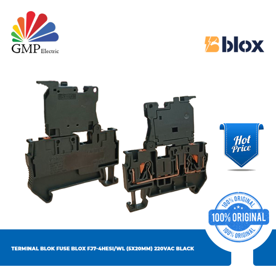 Terminal Blok Fuse Blox FJ7-4HESI/WL (5x20mm) 220VAC Black