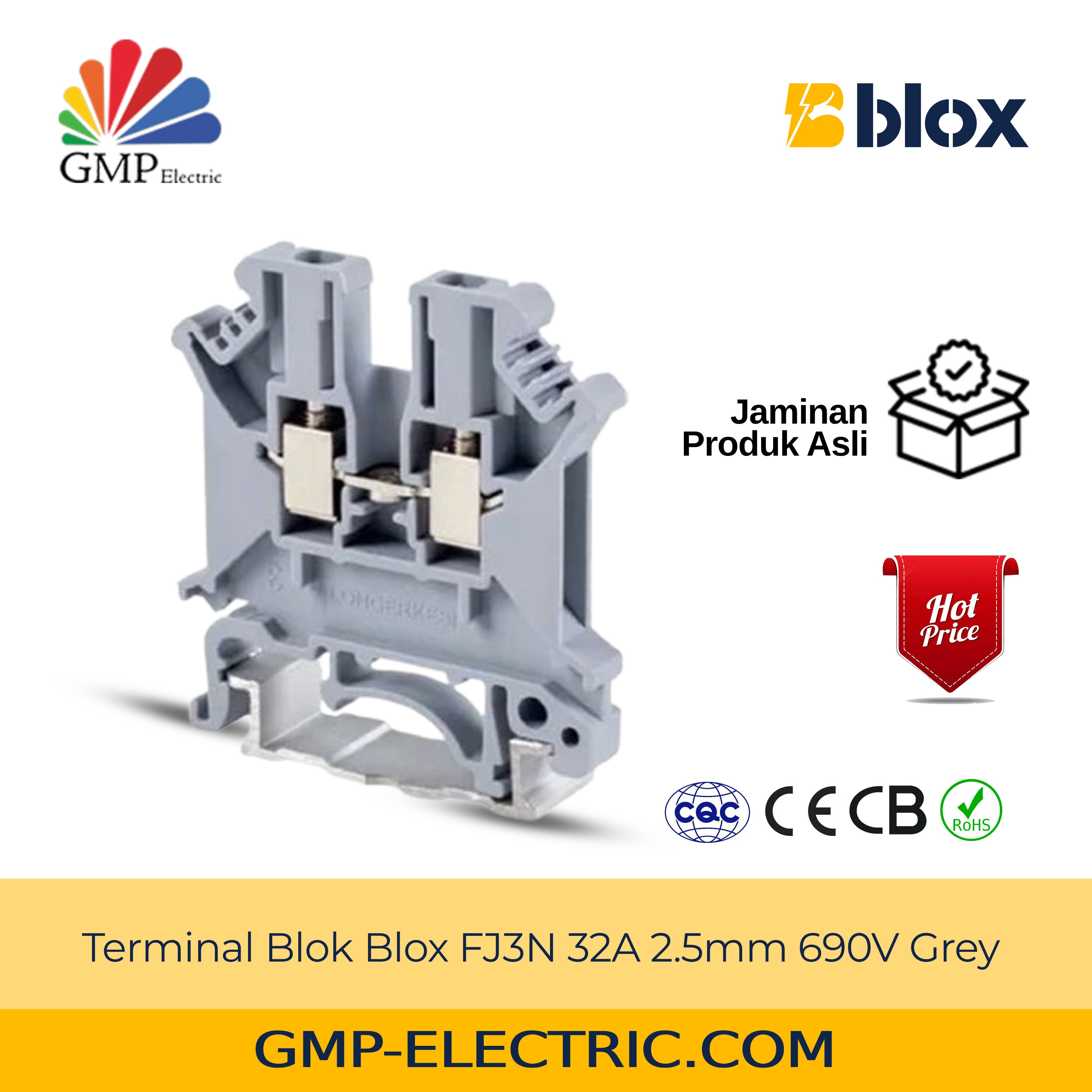 Terminal Blok Blox FJ3N 32A 2.5mm 690V Grey