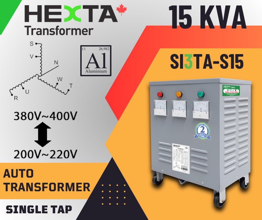 Transformer Hexta 3P/380V/15KVA ke 3P/220V/50Hz