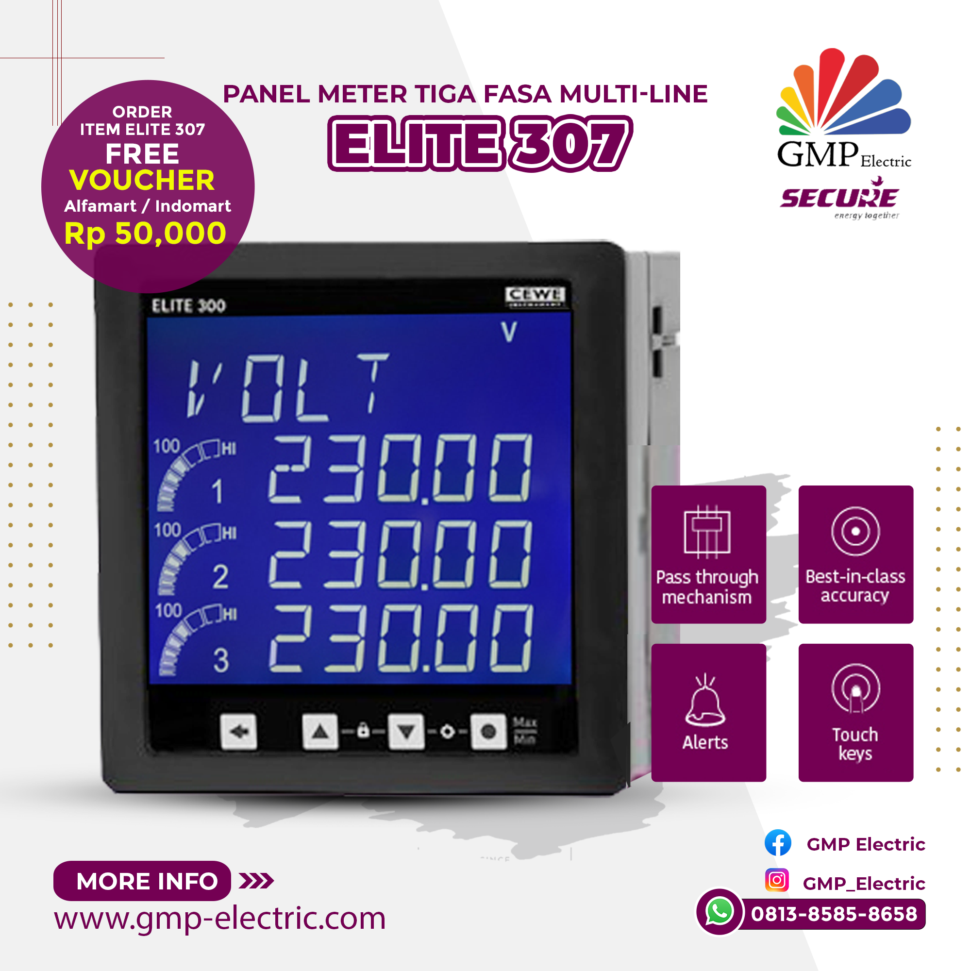 SECURE POWER METER ELITE 307 MODBUS 0.5
