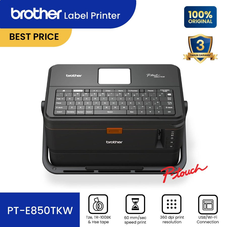 Lettering Machine Brother PT-E850TKW Tube Printer w/ keyboard