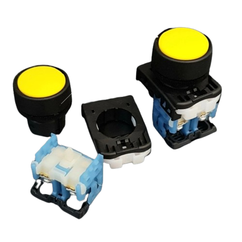 Push Button Switch Lock Shemsco SC-AR-22REOL-Y Yellow 220v