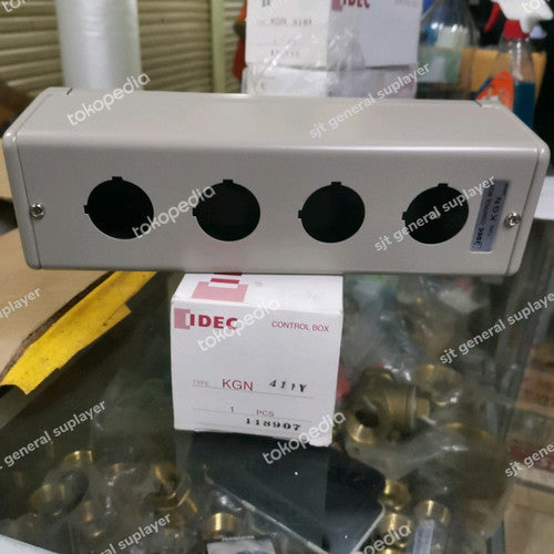 Control Box Steel Idec KGN411Y Dia. 30 mm 4 lubang Grey