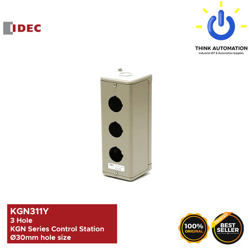 Control Box Steel Idec KGN311Y Dia. 30 mm 3 lubang Grey