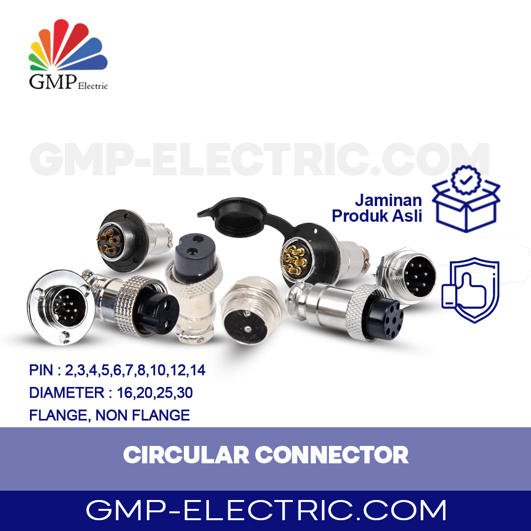Circular Connector N/B non 25 mm Chrome 8 pin