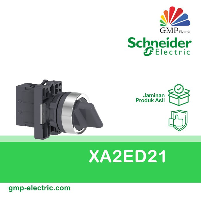 Selector Switch Schneider XA2ED21 22 mm Plastic 2Posisi Stay Put Black