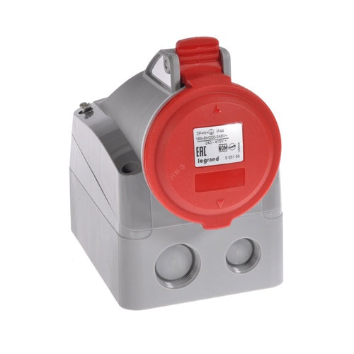 Industrial Surface Mounting Socket Legrand 5x63A Red/White IP67 (55555